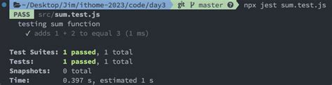 [day 03] javascript 測試框架介紹 and jest 基本語法 it 邦幫忙 一起幫忙解決難題，拯救 it 人的一天