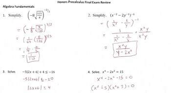 Honors Precalculus Final Exam Review By DJ Mathematics TPT