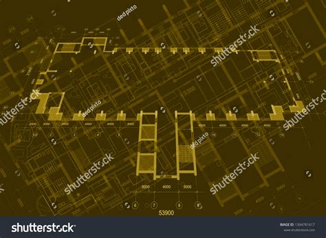 Architectural Background Technical Drawings Blueprints Plan Stock Illustration 1394781617