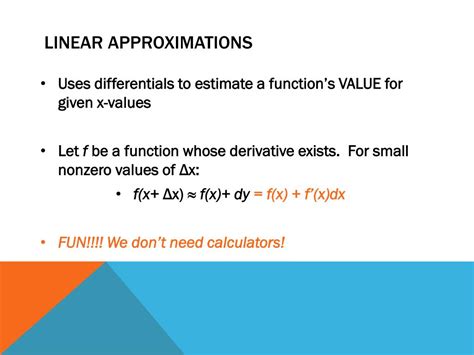 Ppt 6 6—differentials Linear Approximation Powerpoint Presentation
