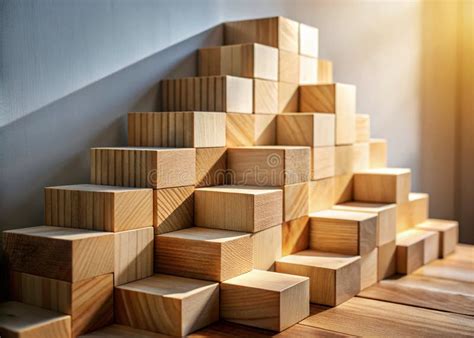 A Minimalist Masterpiece Exploring The Abstract Geometry Of A Wooden Cube Staircase Capturing