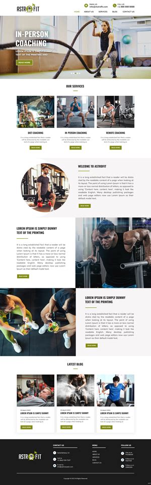 Personal Trainer Website Design 32 Web Designs For One Eleven Web Design™