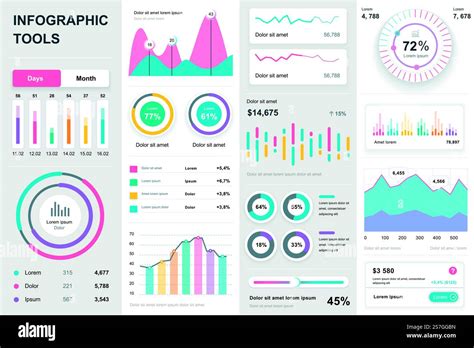 Bundle Infographic Ui Ux Kit Elements Different Charts Diagrams