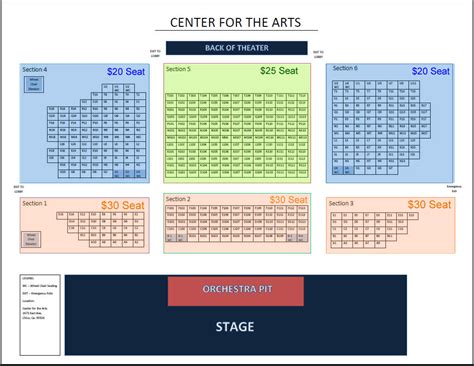 Seating Map California Regional Theatre