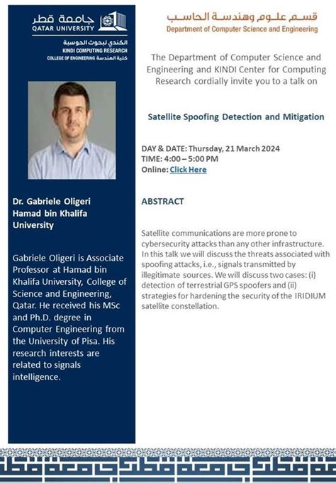 Invitiation To Seminar Satellite Spoofing Detection And Mitigation