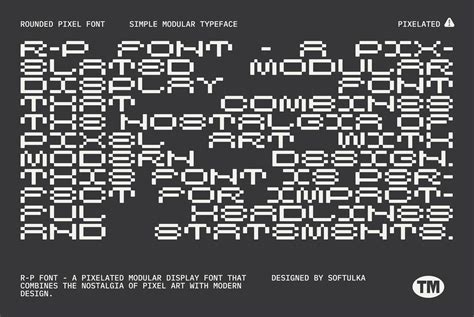 R P Font A Pixelated Modular Font Behance