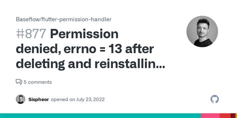Permission Denied Errno 13 After Deleting And Reinstalling The App