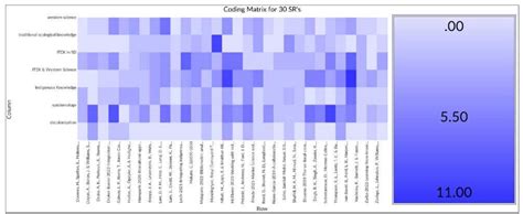 Heat Map Coding Matrix Main Themes Of The 30 Srs From