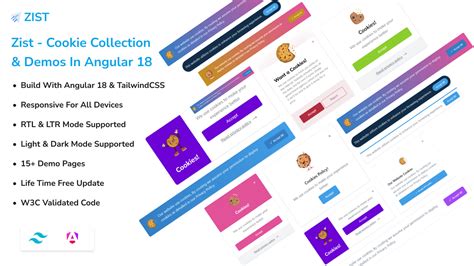Zist Angular 18 And Tailwindcss Cookie Collection And Demos By Pixel Eyez