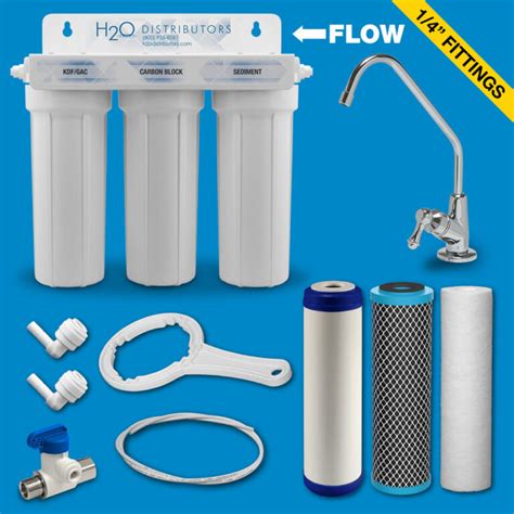Triple Housing Under Sink Filter W Pentek Lr Fb10 Cartridge H2o
