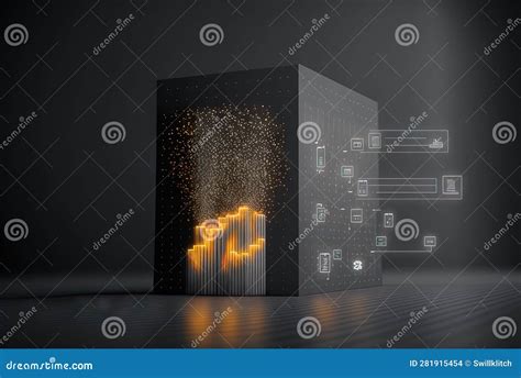 big data abstract concept with data clusters collected by server