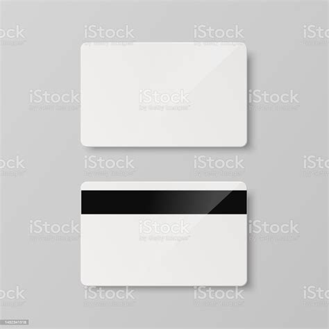 벡터 화이트 기프트 카드 인증서 객실 플라스틱 호텔 아파트 키 카드 Id 카드 판매 모형 브랜딩을 위한 신용 카드 디자인 템플릿 탑 뷰 전면 후면 마그네틱 스트립 인사장에