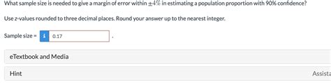 solved what sample size is needed to give a margin of error