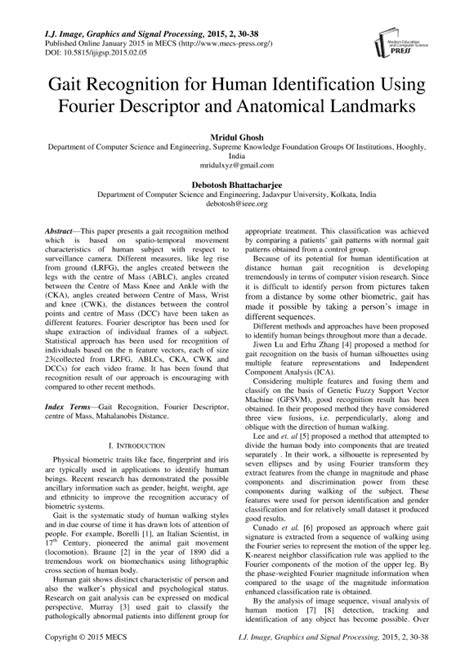 Gait Recognition For Human Identification Using Fourier Descriptor And