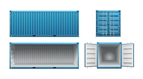 Realistic Cargo Container Set Download Free Vectors Clipart Graphics And Vector Art