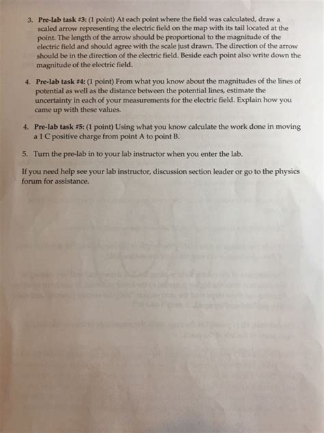 Pre Lab For ELECTRIC POTENTIAL AND FIELD LINES The Chegg Com