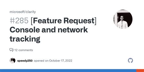 Feature Request Console And Network Tracking · Issue 285 · Microsoft