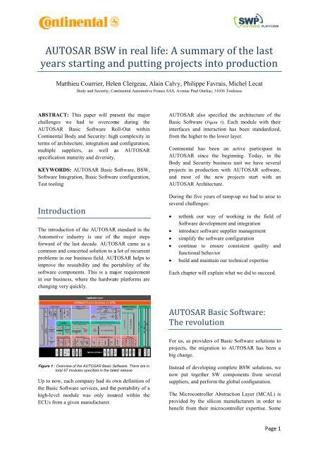 autosar bsw in real life a summary of the last years embedded