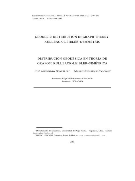 Dialnet Geodesicdistributioningraphtheory 5232963 Pdf Vertex Graph