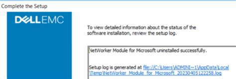 networker microsoft module unable to uninstall or remove the networker
