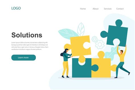 Landing Page Template Of Solutions 2283146 Vector Art At Vecteezy