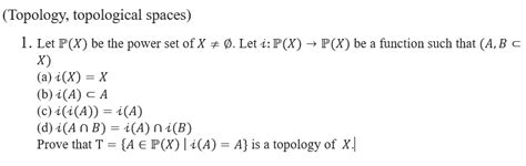 Solved 1 Let P X Be The Power Set Of X ∅ Let I P X →p X