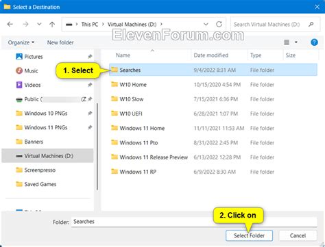 Move Or Restore Default Location Of Searches Folder In Windows 11 Windows 11 Forum