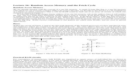lecture 16 random access memory and the fetch cycleeducypedia