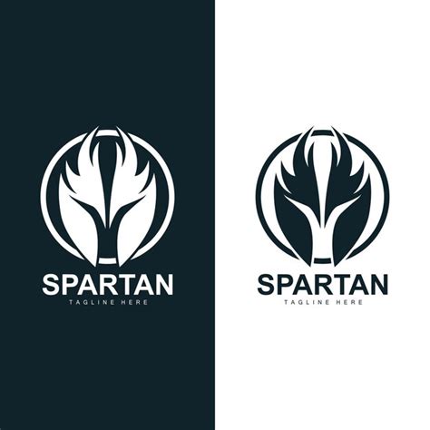 스파르타 전사 로고 간단한 그림 실루엣 벡터 디자인 프리미엄 벡터