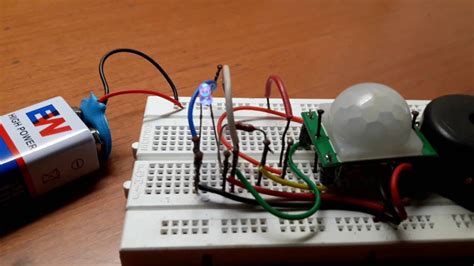 How To Make A Pir Motion Sensordetector On Breadboard Youtube