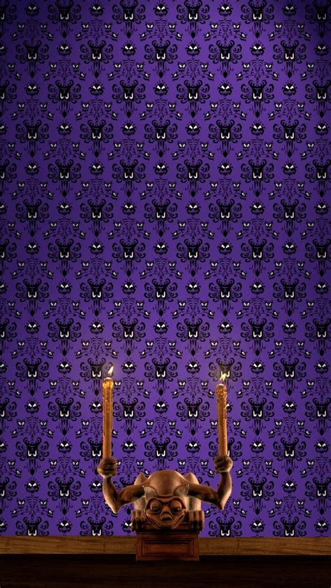 9x16 Haunted Mansion Wallpaper With Blinking Demons And Gargoyle