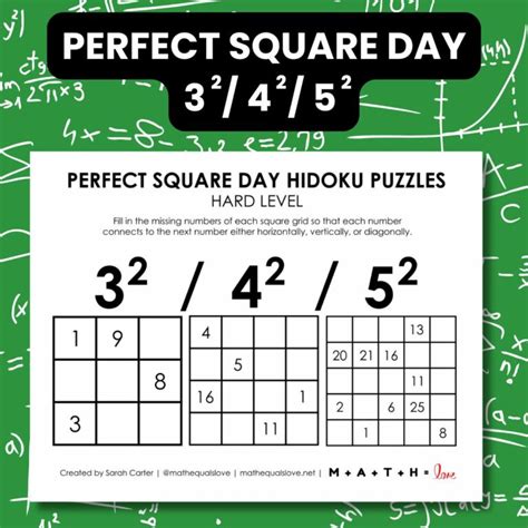 Perfect Square Activities And Puzzles Math Love