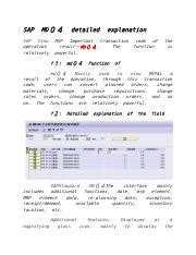 MD Explanation Docx SAP MD SAP View Operation Relatively Detailed Explanation MRP