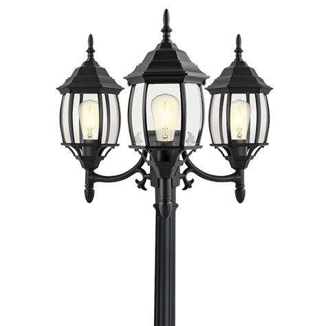 Hukoro Aluminum Rising Sun Black Hardwired Incandescent Post Light In