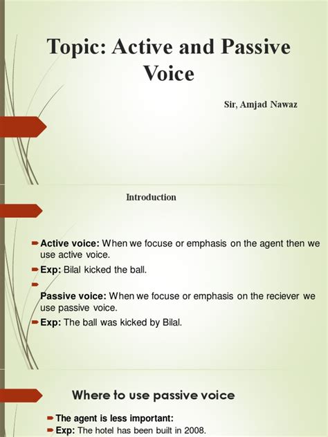 Active And Passive Vioce Pdf Verb Grammatical Tense