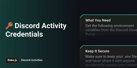 🔑 Discord Activity Credentials Robojs
