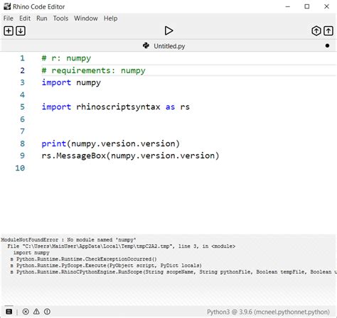 How To Use Numpy In Vs Code And Rhino Rhino Developer Mcneel Forum