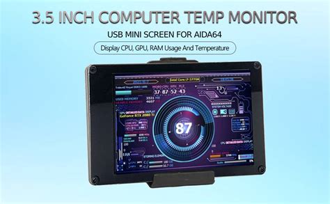 Amazon Com Heayzoki In Computer Temp Monitor USB Mini Screen For AIDA PC CPU Sensor Panel
