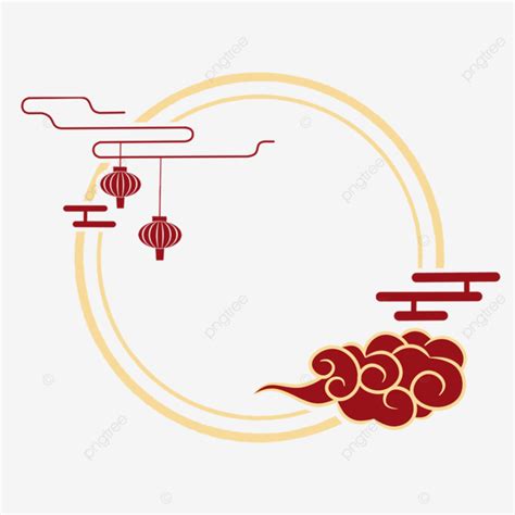 상서로운 구름 중국 스타일의 둥근 테두리 중국 스타일 샹윤 경계 Png 일러스트 및 Psd 이미지 무료 다운로드 Pngtree