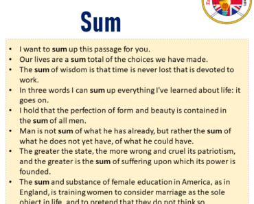 Sentences With Sum Archives English Grammar Here