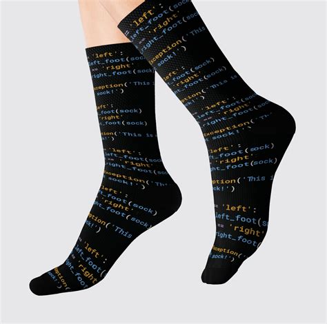 programmer socks dark mode cool and comfortable code designs python