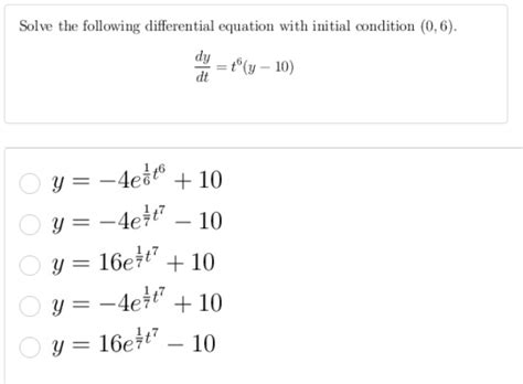 Solved Solve The Following Differential Equation With