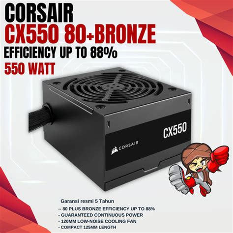 Jual Corsair Cx Series Cx550 550 Watt 80 Plus Bronze Atx Power Supply