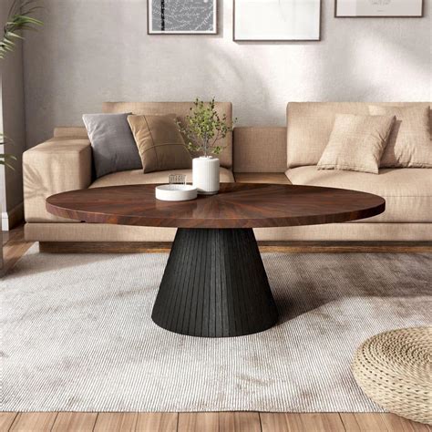 Furniture Of America Fazzy 50 In Black Oval High Gloss Wood Top Coffee