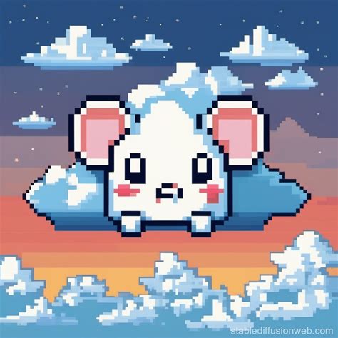 Cloud Mouse Floating Mid Air Stable Diffusion Online