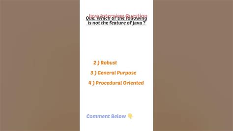 1 Java Interview Question Features Of Java Youtube