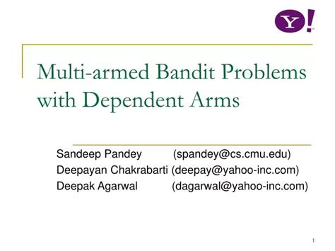 PPT Multi Armed Bandit Problems With Dependent Arms PowerPoint Presentation ID