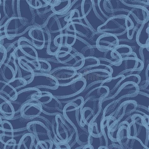 Trendy Seamless Pattern Intricate Structure Stippled Texture Blue