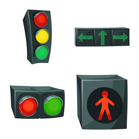 premium vector semaphore for regulation cartoon icon set