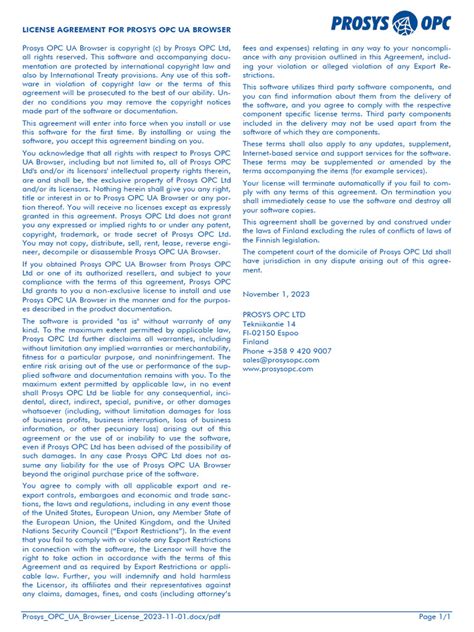 Prosysopcuabrowserlicense Pdf License Copyright
